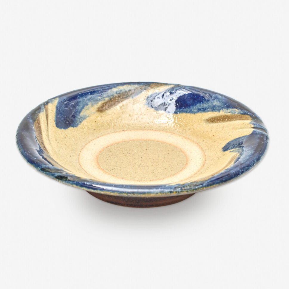 Okinawan Ceramic Plate - Blue Rim - Japan House London